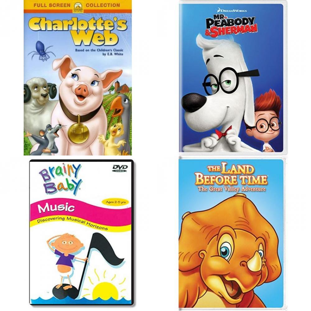 DVD Children's Movies 4 Pack Fun Gift Bundle: Charlotte's Web Full ...